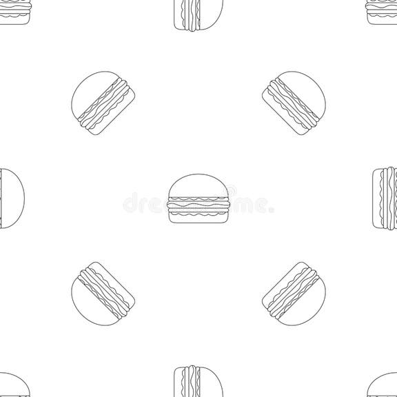 Burger Pattern Seamless Vector Stock Vector - Illustration of sandwich ...