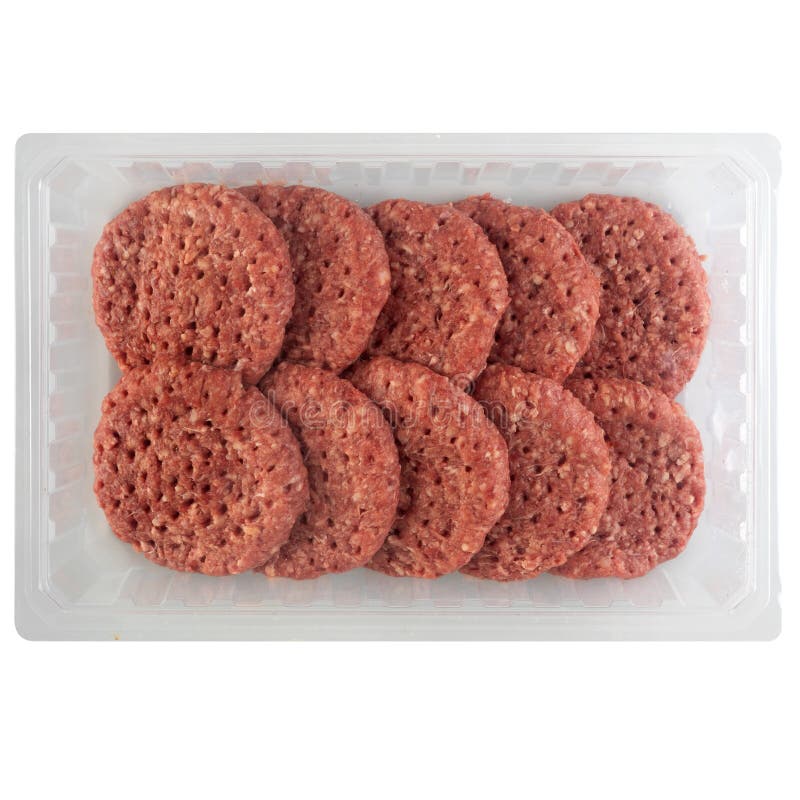 Fresh Burger Meat Cut Out Isolated White Background with Clipping Path ...