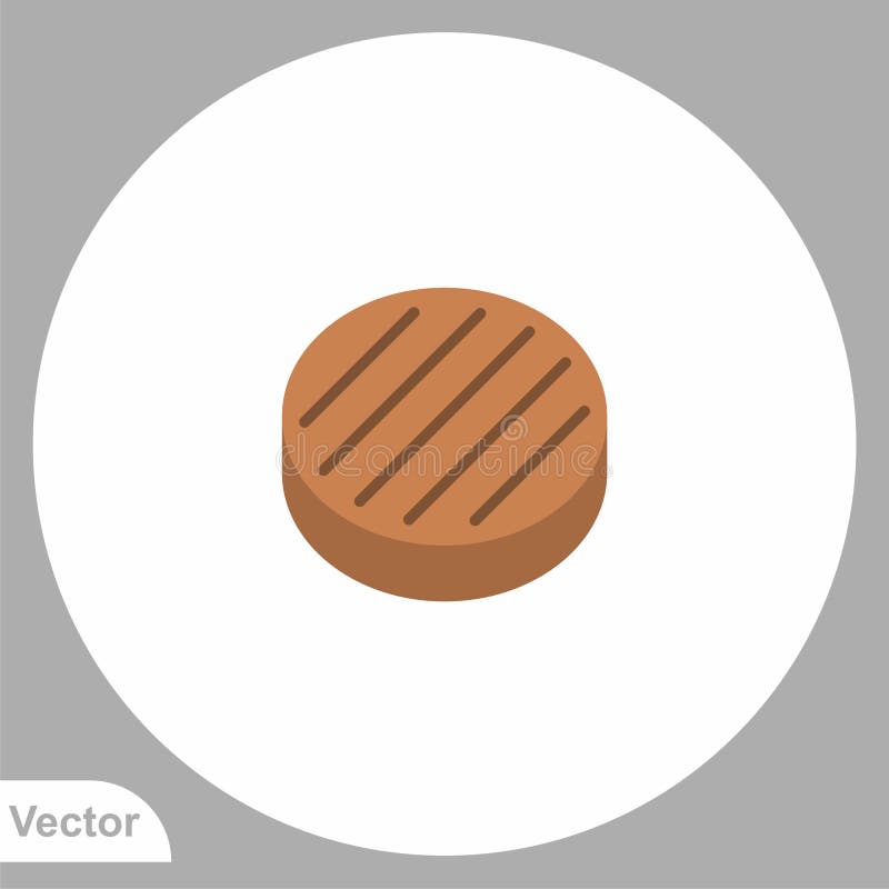 Burger Patties Vector Icon Sign Symbol Stock Vector - Illustration of ...