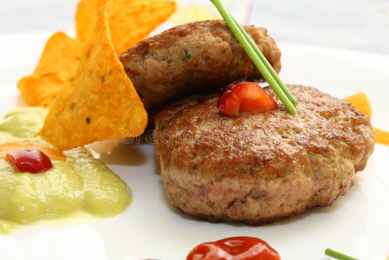 Burger on plate stock image. Image of health, meal, dish - 2480445