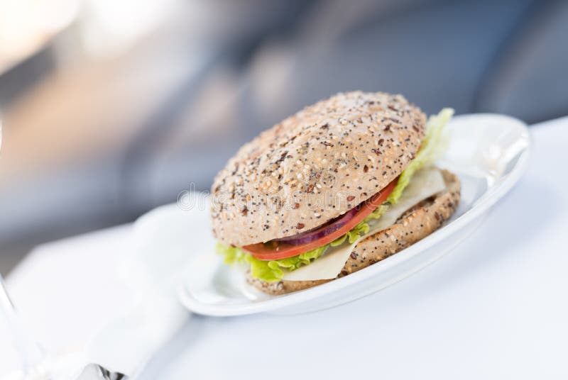 Burger on Plate at Restaurant Stock Image - Image of restaurant, fancy ...