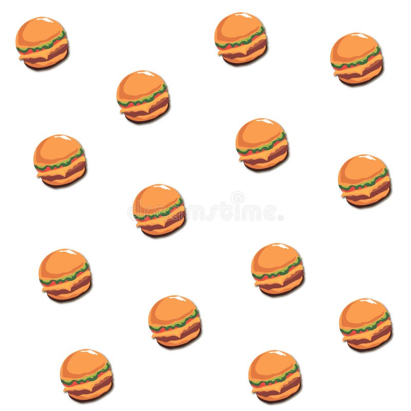 Burger Print, Food Theme Illustration Stock Illustration - Illustration ...