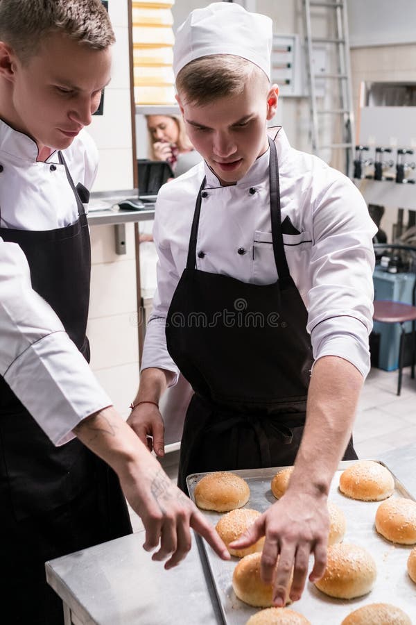 Burger Rolls Quality Check Communication Teamwork Stock Image - Image ...