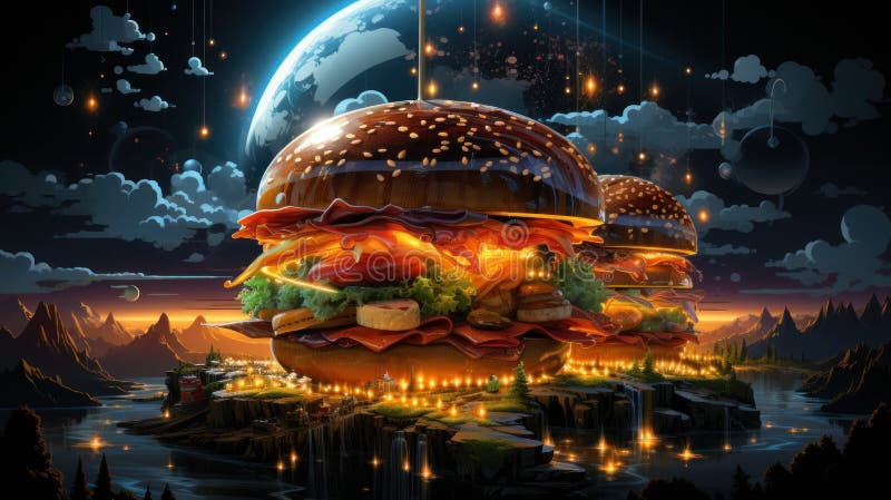 Burger-shaped Airplane: Fly Burger Adventure. Created with Generative ...