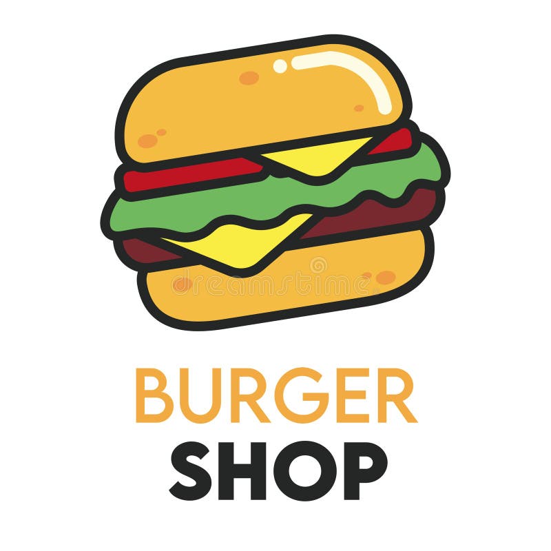 Burger Shop Logo Icon. Vector Stock Vector - Illustration of lunch ...