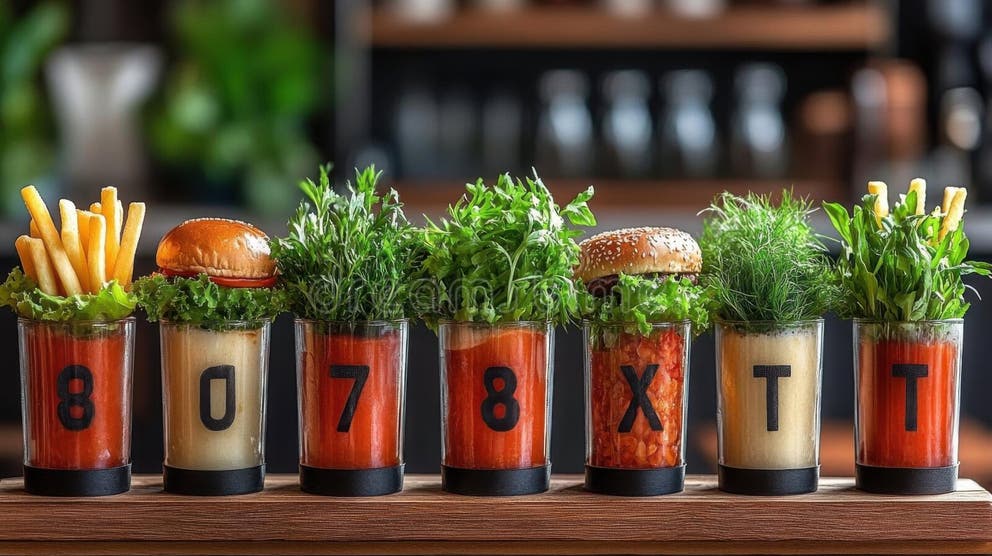 Burger Shots, Gourmet Bites Stock Illustration - Illustration of small ...