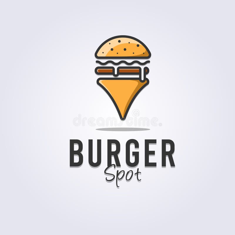 Burger Spot Logo, Burger Point Symbol Vector Illustration Design ...