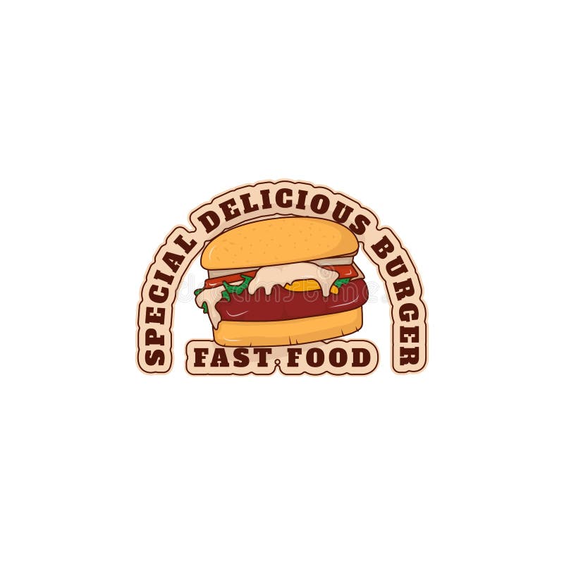 Burger Template in Cartoon Concept Design with Burger Text for Logo ...