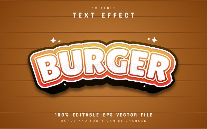 Burger text effect stock vector. Illustration of fast - 256115175