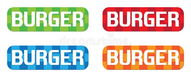 BURGER Text, on Rectangle, Zig Zag Pattern Stamp Sign. Stock ...