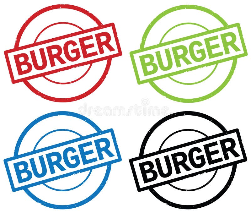 BURGER Text, on Round Simple Stamp Sign. Stock Illustration ...