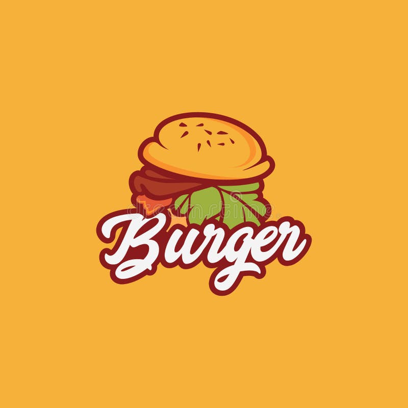 Burger Typography Logo, Poster or Banner Template. Premium Vector ...