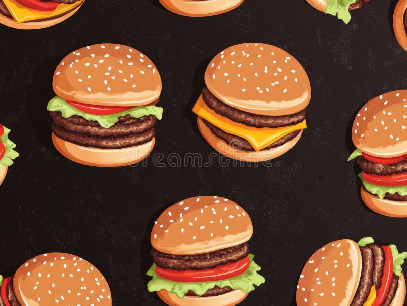 Burger Variety stock illustration. Illustration of creative - 358892809
