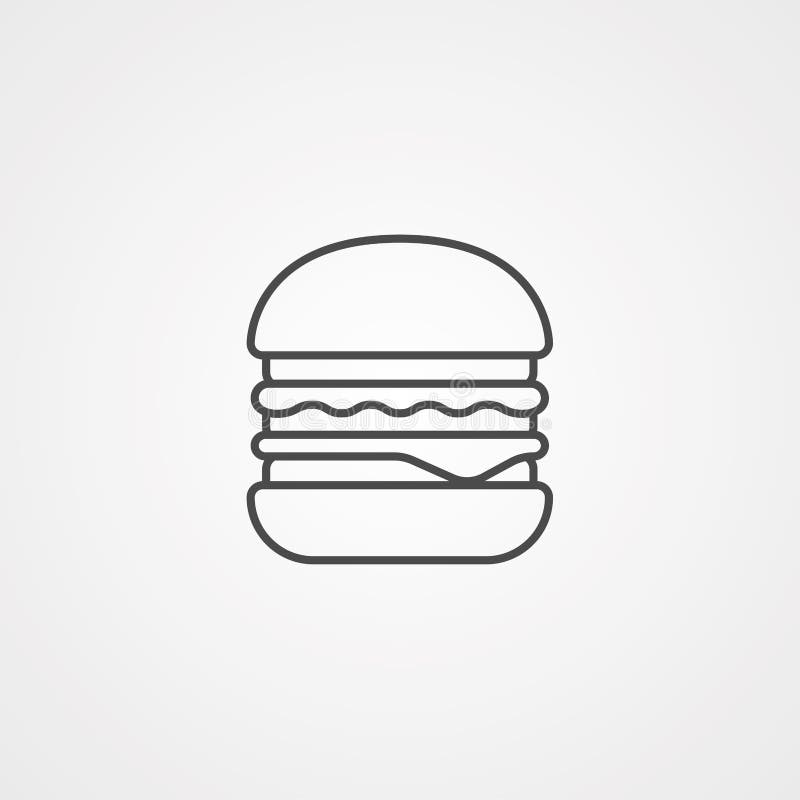 Burger Vector Icon Sign Symbol Stock Vector - Illustration of lunch ...