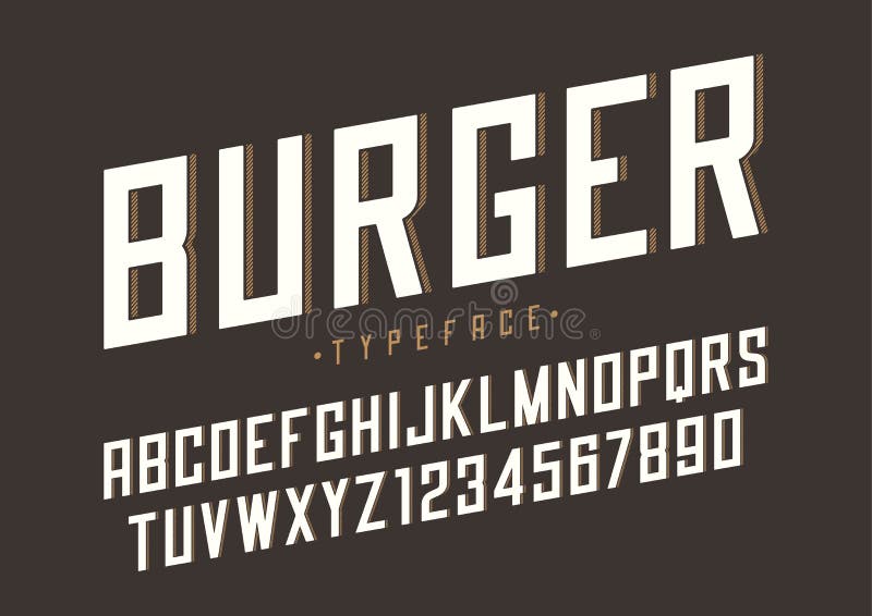 Burger Vector Retro Regular Font Design, Alphabet, Typeface, Typ Stock ...