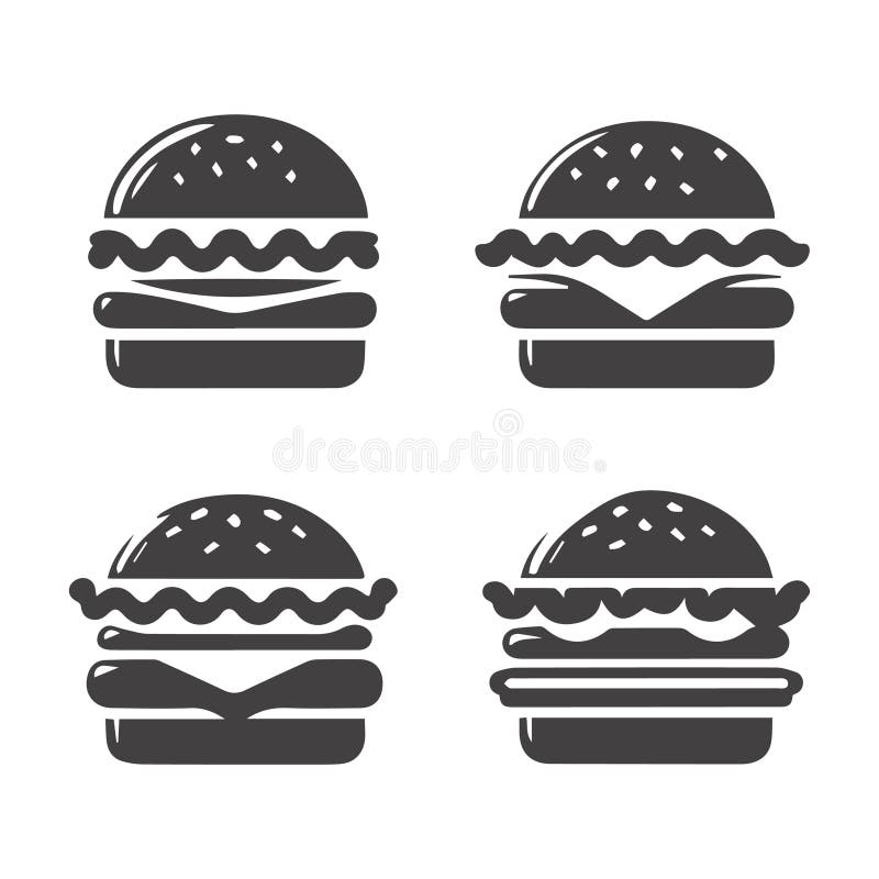 Burger Vector Collection Fast Food Vector Illustration Stock Vector ...