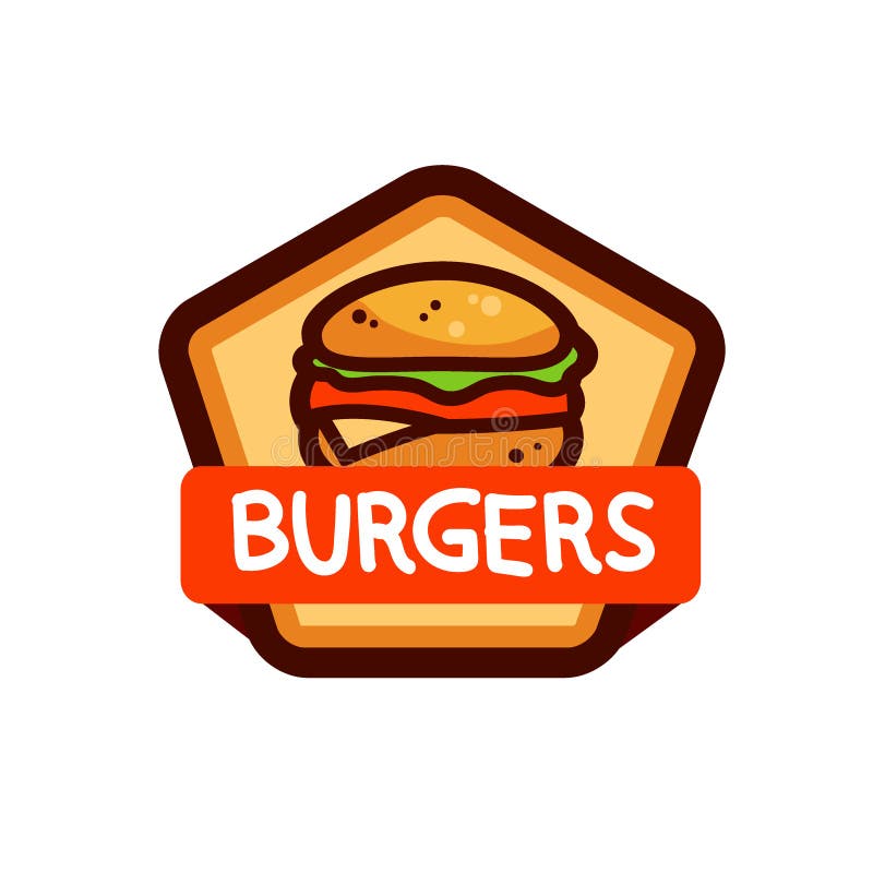 Burger Very Tasty Logo Emblem Icon Vector Stock Vector - Illustration ...