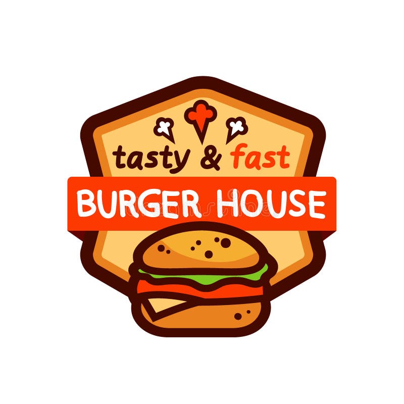 Burger Very Tasty Logo Emblem Icon Vector Stock Vector - Illustration ...