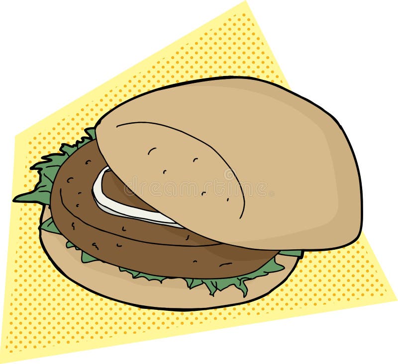 Burger on Yellow Background Stock Vector - Illustration of cartoon ...