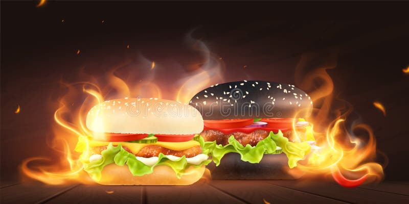 Burning Burger Stock Illustrations – 270 Burning Burger Stock ...