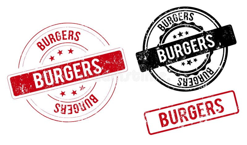 Burgers Stamp. Burgers Round Grunge Sign Stock Vector - Illustration of ...