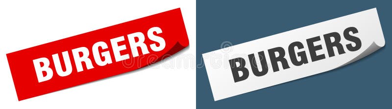 Burgers Sticker. Burgers Sign Set Stock Vector - Illustration of ...
