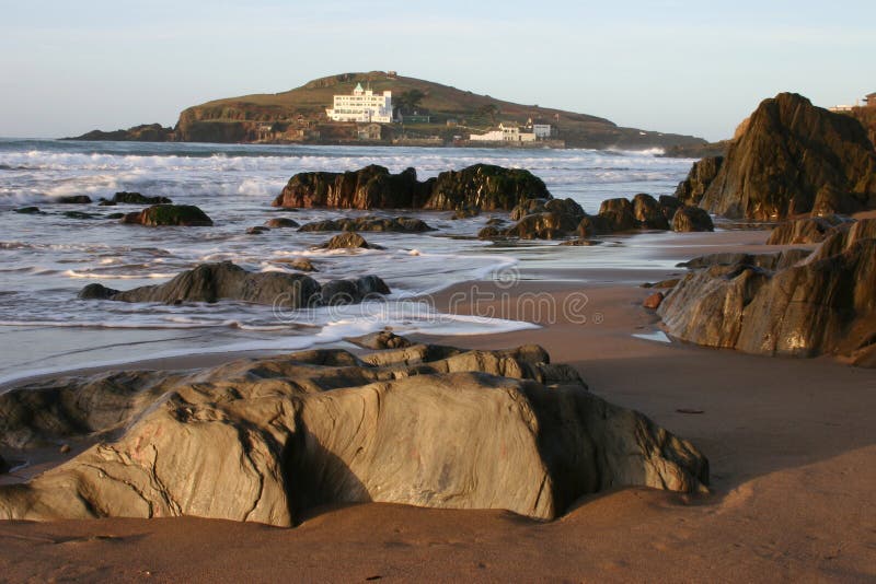 Burgh Wyspy Devon Anglia Uk Pobliski Morze Na Południowej Zachodnie ...