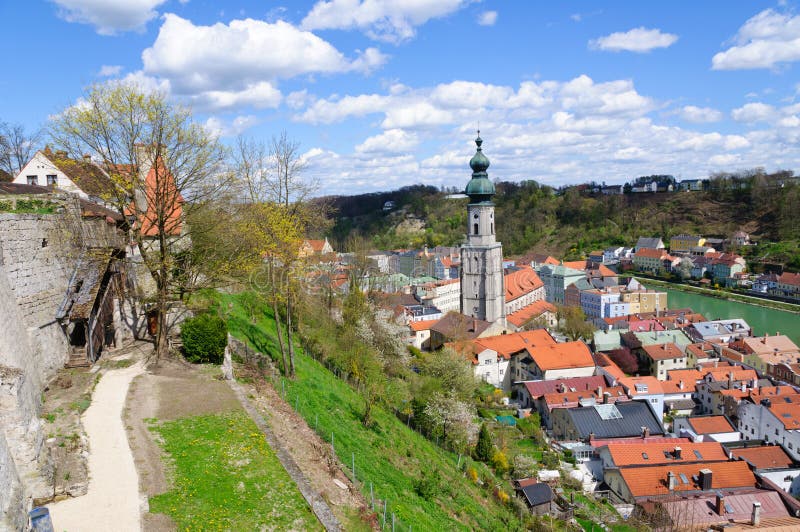 Alte Stadt Von Burghausen, Deutschland Stockfoto - Bild von stadt ...