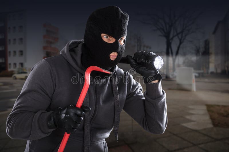 Burglar Standing Against Police Lineup Stock Photo - Image of insurance ...