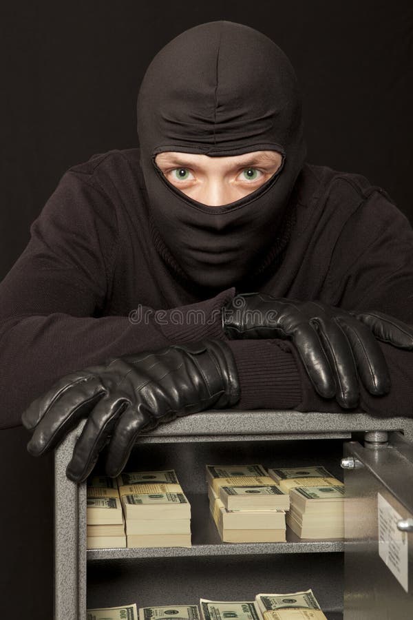 Thief Burglar and Home Safe Stock Photo - Image of danger, force: 59522922