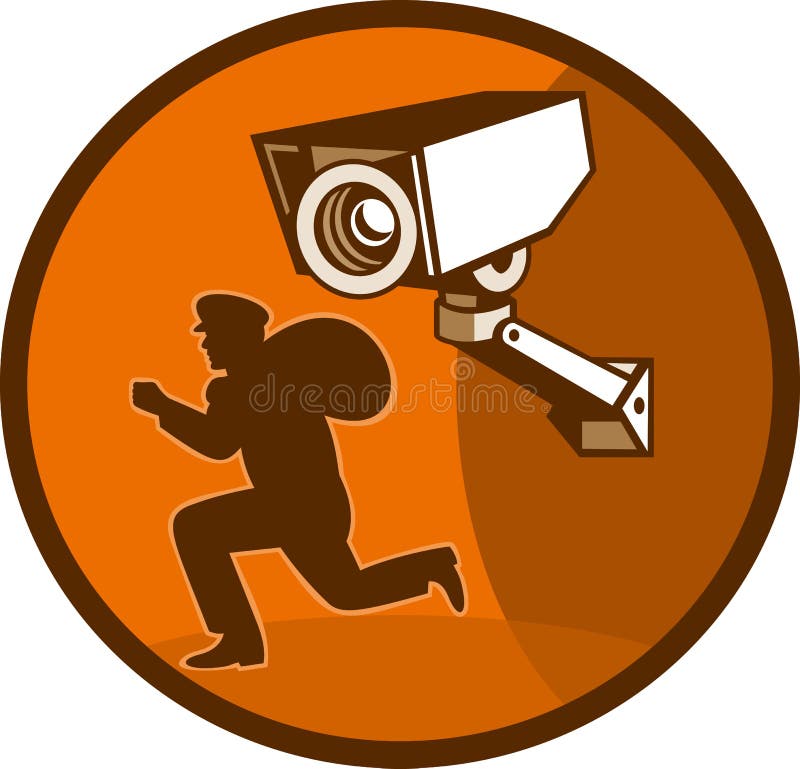 Burglar Thief Surveillance Camera Stock Illustration - Illustration of ...