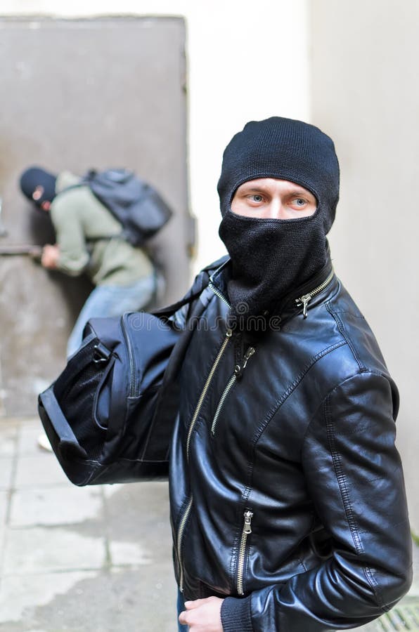 Burglary. stock photo. Image of door, backpack, crime - 24702510