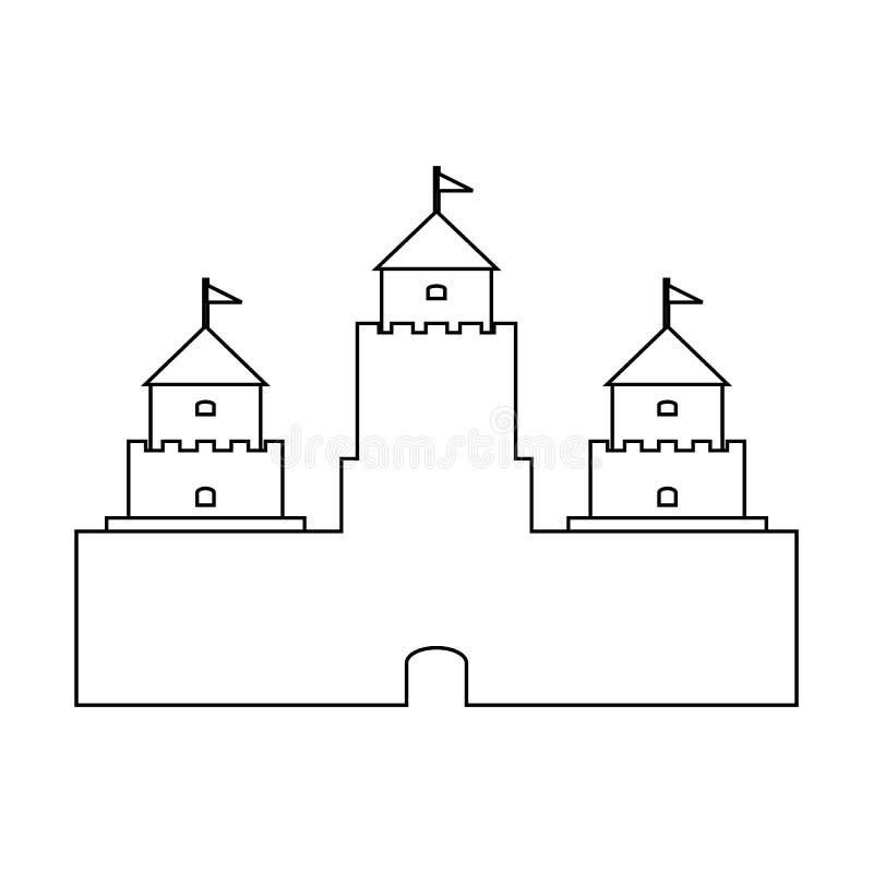 Burgsymbol in Weiß stock abbildung. Illustration von traditionell ...