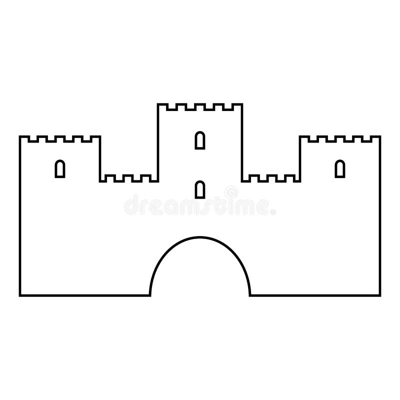 Burgsymbol in Weiß stock abbildung. Illustration von abbildung - 165749340