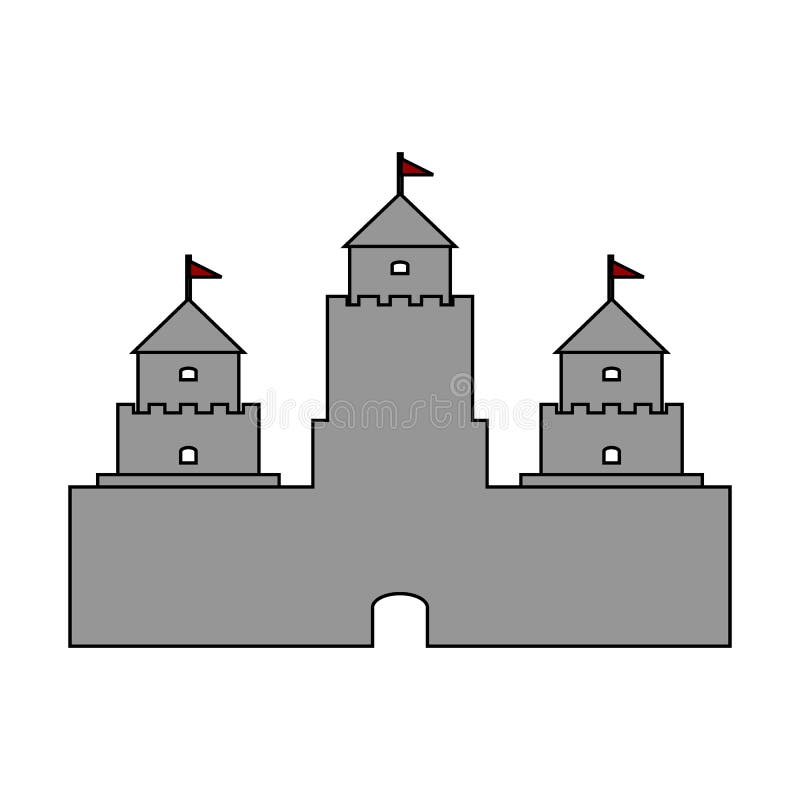 Burgsymbol in Weiß stock abbildung. Illustration von fort - 165757342