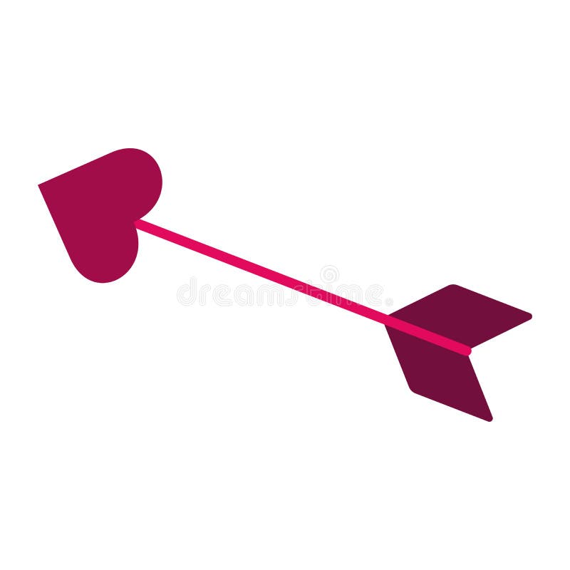 Burgundy Arrow with Heart Arrowhead Stock Vector - Illustration of ...