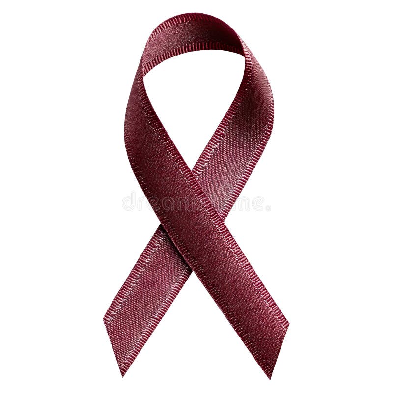 Burgundy Awareness Ribbon Symbolizing Multiple Causes and Support Stock ...