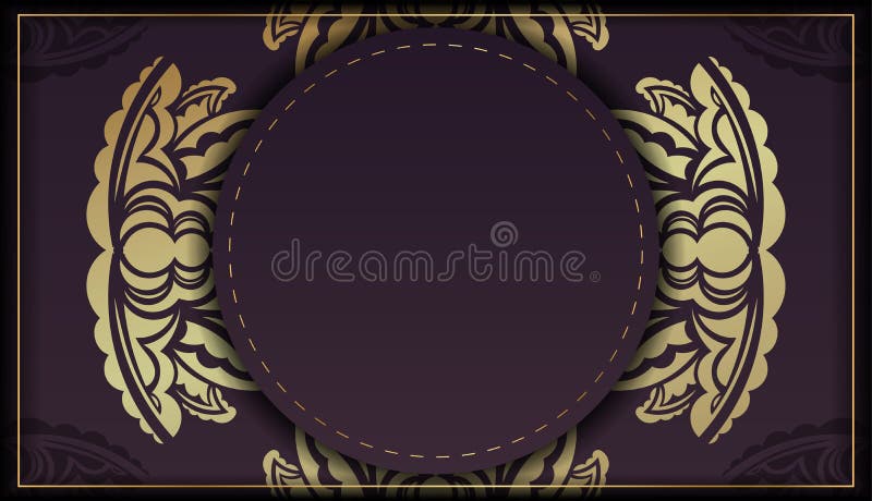 Burgundy Banner with Greek Gold Pattern for Design Under Your Text ...