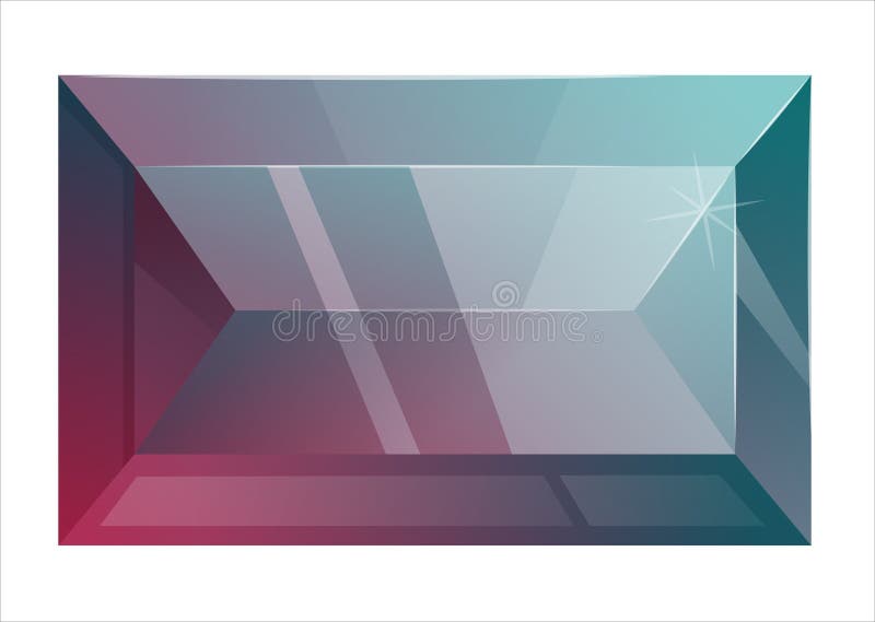 Burgundy Emerald Realistic Rectangular Shining Gemstone. Vector ...