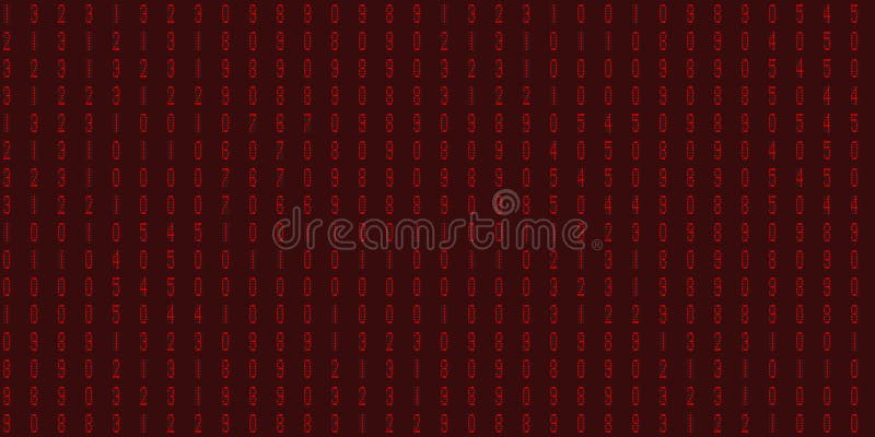 Burgundy Red Abstract Display Digit Pattern. Electronic Numbers ...