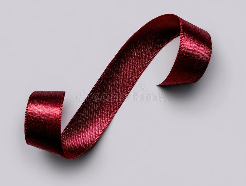Burgundy Ribbon on White Background Stock Illustration - Illustration ...