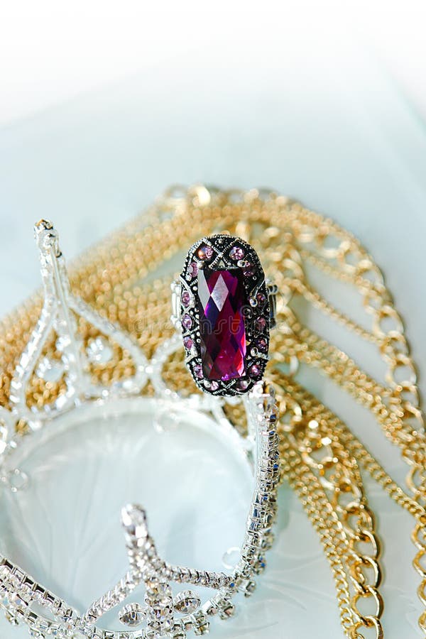Burgundy ring stock photo. Image of chain, crown, cuff - 33736556