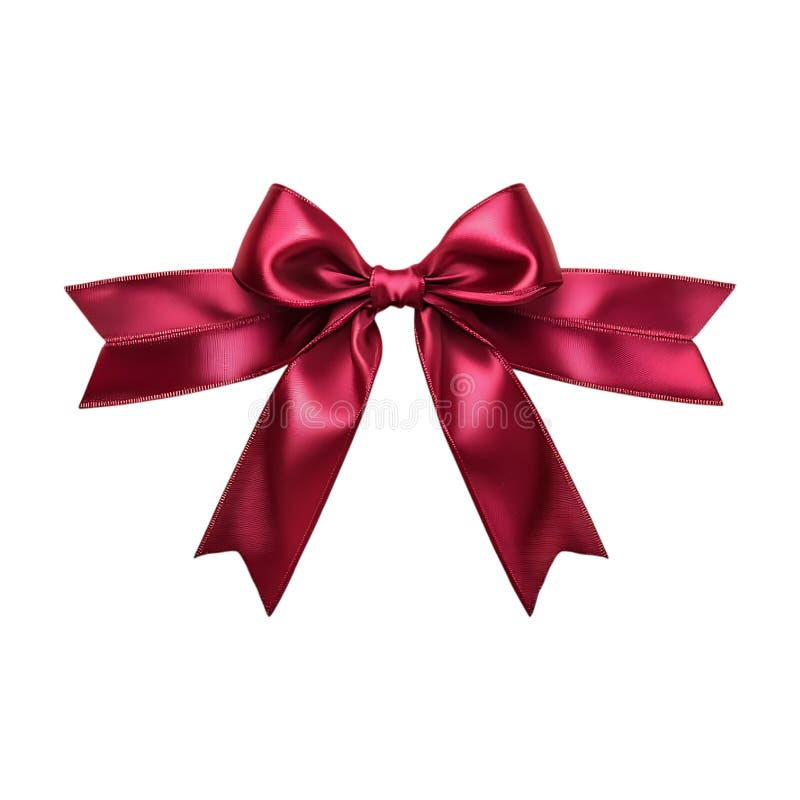 Burgundy Satin Ribbon Bow Image on Transparent Background Stock ...