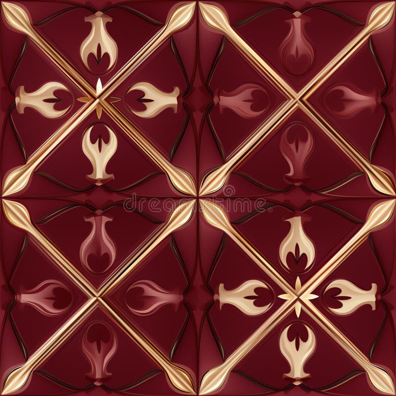 Burgundy Tile Pattern for Decoration Stock Illustration - Illustration ...