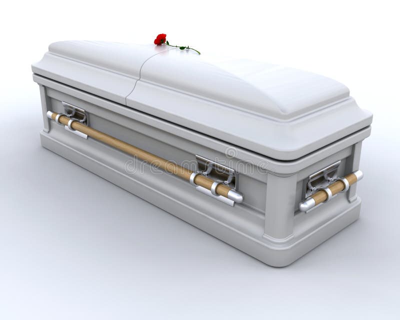 Casket side view on white stock illustration. Illustration of case ...