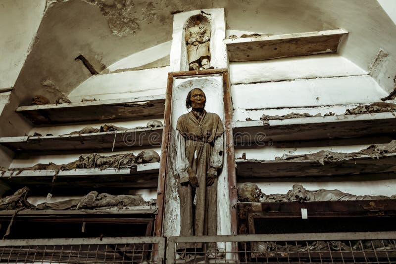Burial in the Catacombs of the Capuchins in Palermo . Sicily Editorial ...