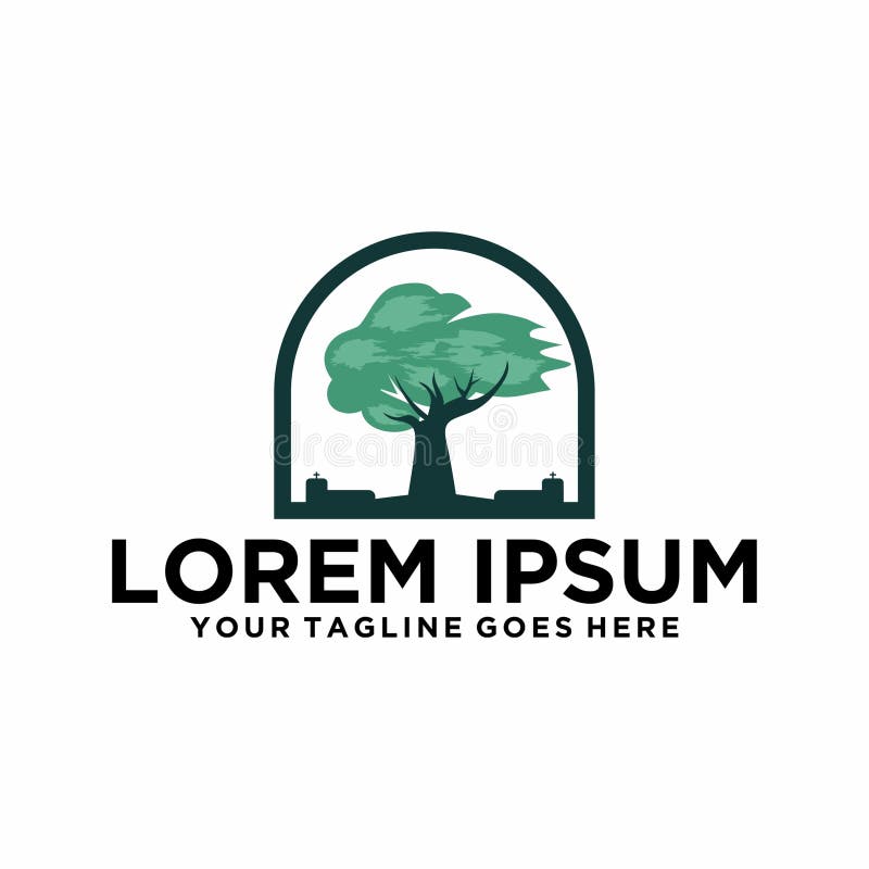 Burial Ground Nice Cemetery Logo Stock Illustration - Illustration of ...