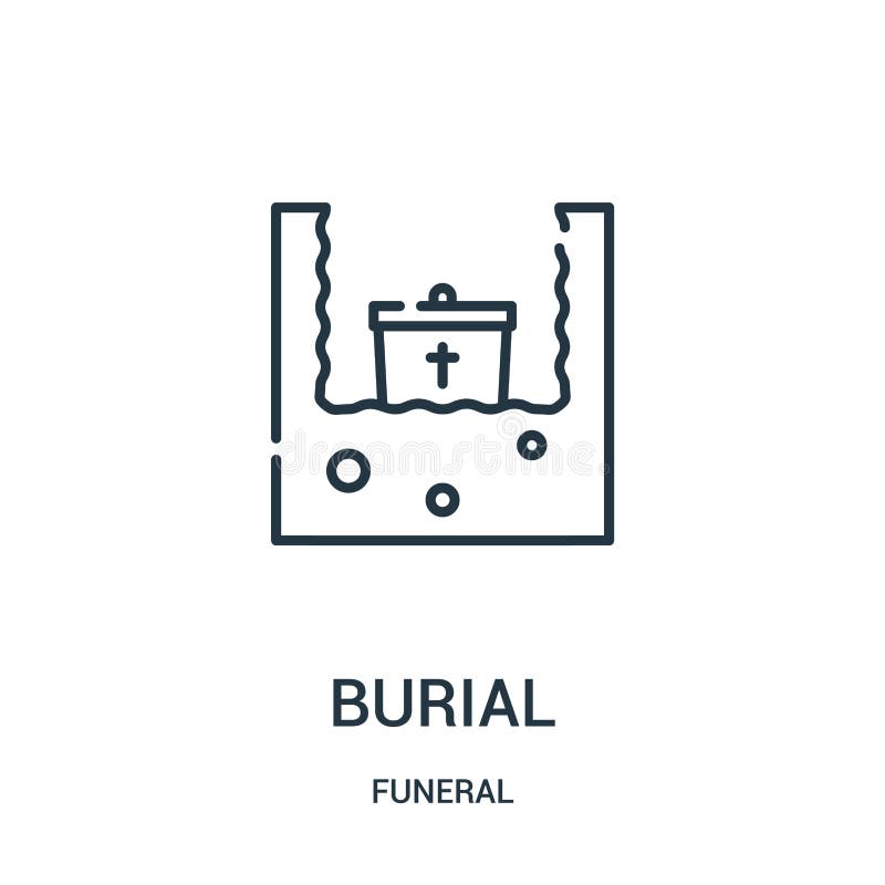 Burial Icon Vector from Funeral Collection. Thin Line Burial Outline ...