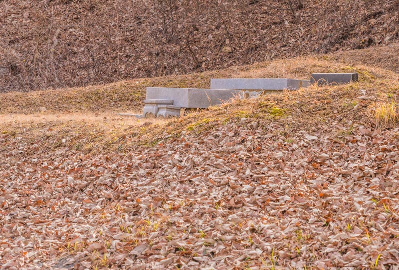 Burial Mound with Concrete Markers Stock Image - Image of beautiful ...
