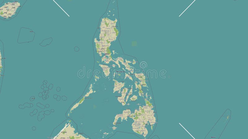 Burias Island in the Philippine Sea. OSM Map. Slide Stock Footage ...